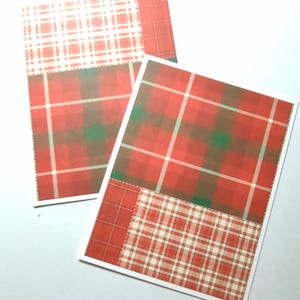 Set of 8 Patchwork Quilt Cards Christmas Green and Red Colorful Bright ...