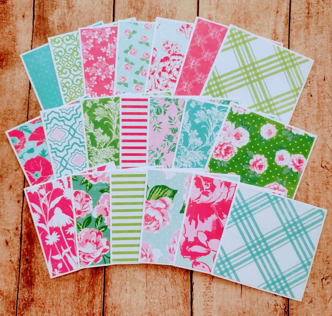 20 Small Floral Note Cards, Bright Botanical Enclosure Cards, Gift ...