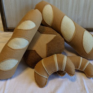 Felt Croissants, Set of 3 Felt Croissants, Plush Play Bread, Eco ...