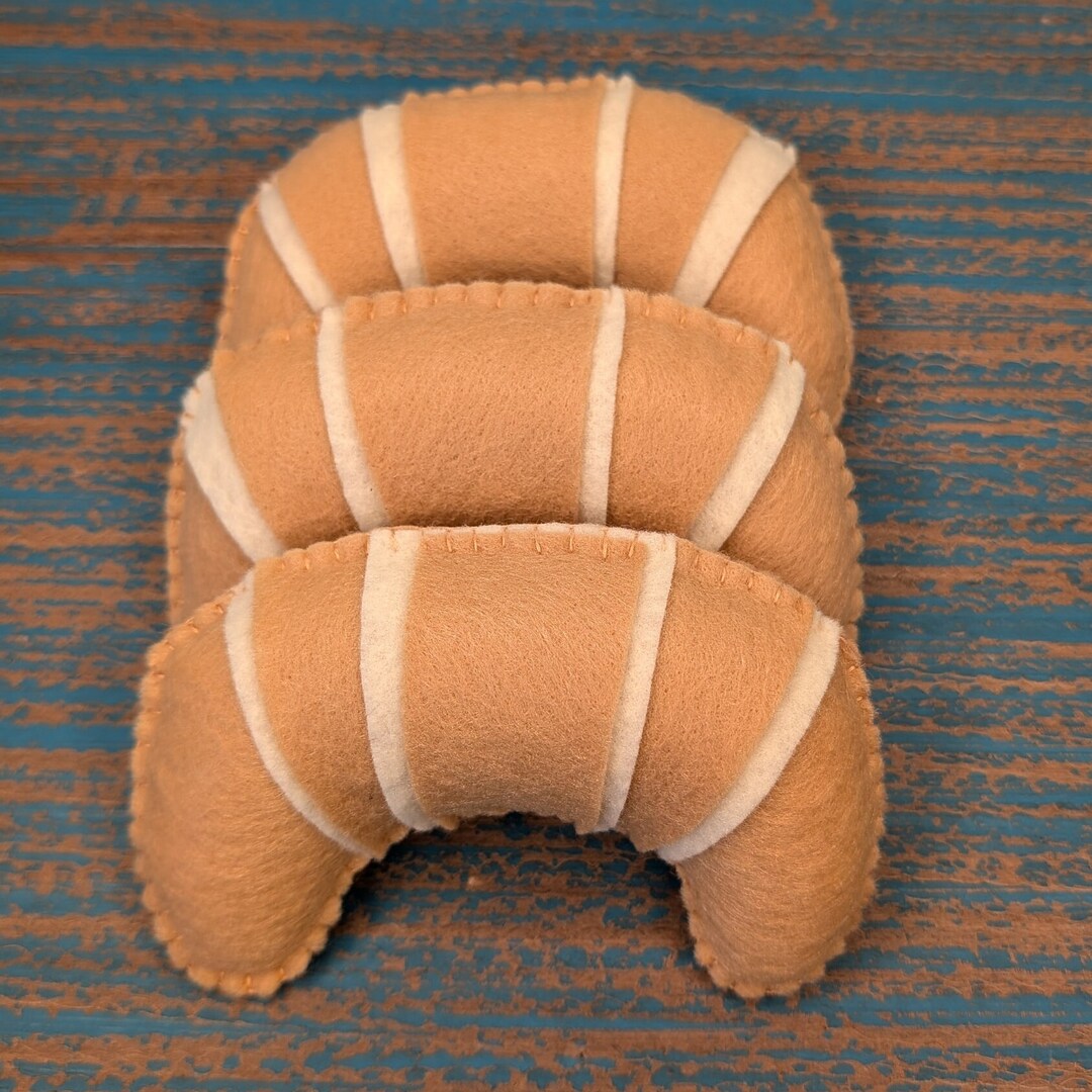 Felt Croissants, Set of 3 Felt Croissants, Plush Play Bread, Eco ...