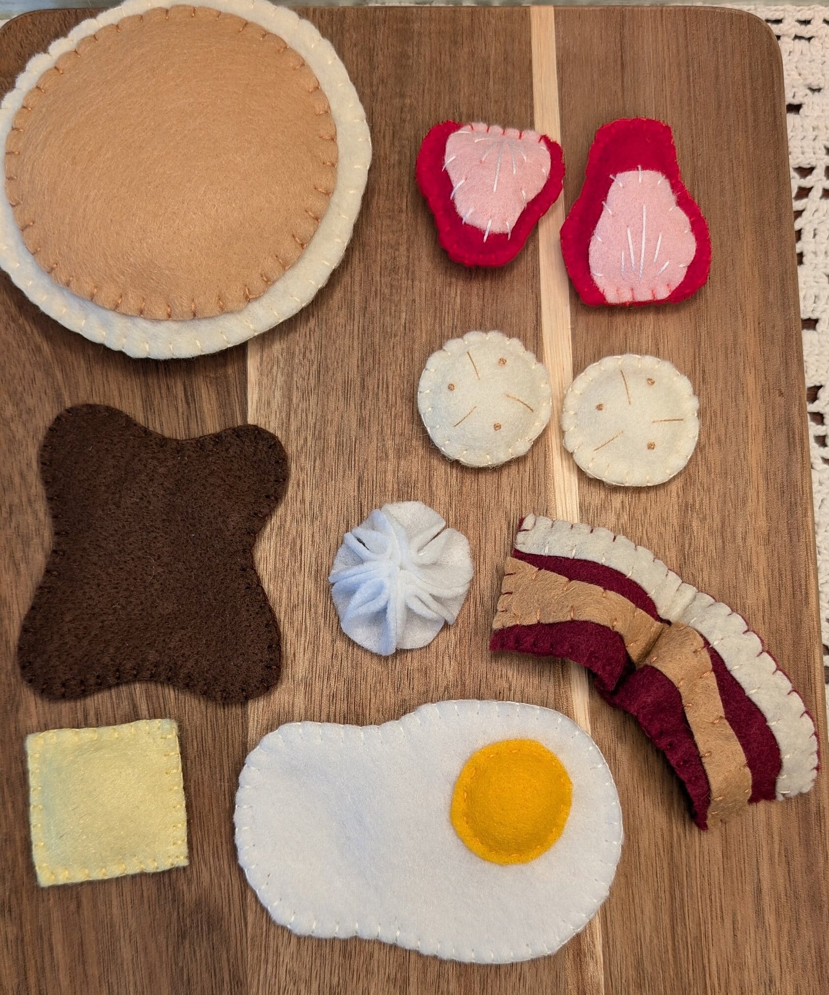 Felt Breakfast Play Food Set: Handmade Pretend Play Kitchen - Etsy