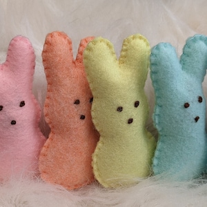 Felt Easter Peeps, Set of 7 Felt Peeps in a Rainbow of Colors, Felt ...