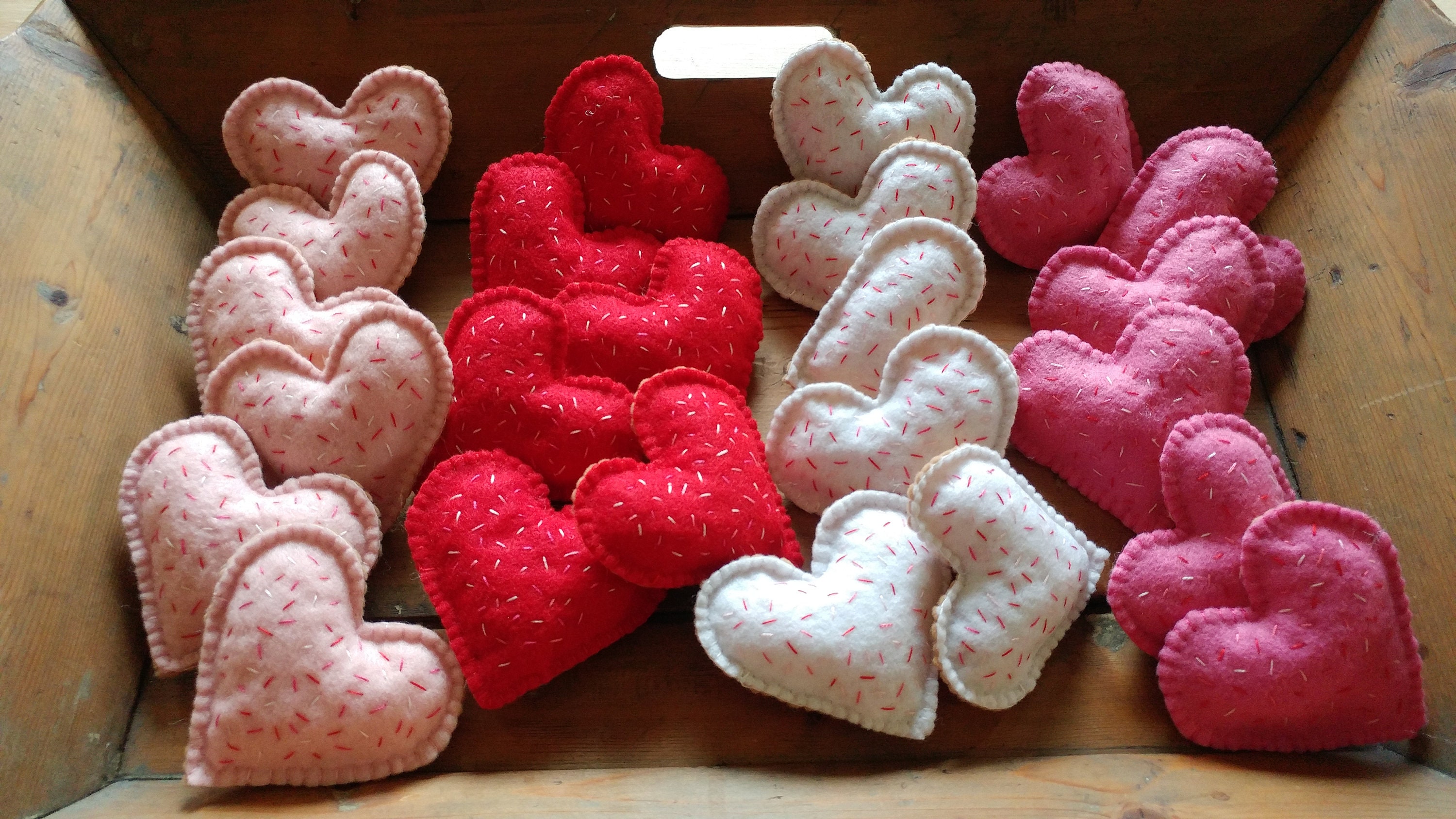 4 Felt Hearts Valentines Bowl Fillers Cookies With Sprinkles - Etsy