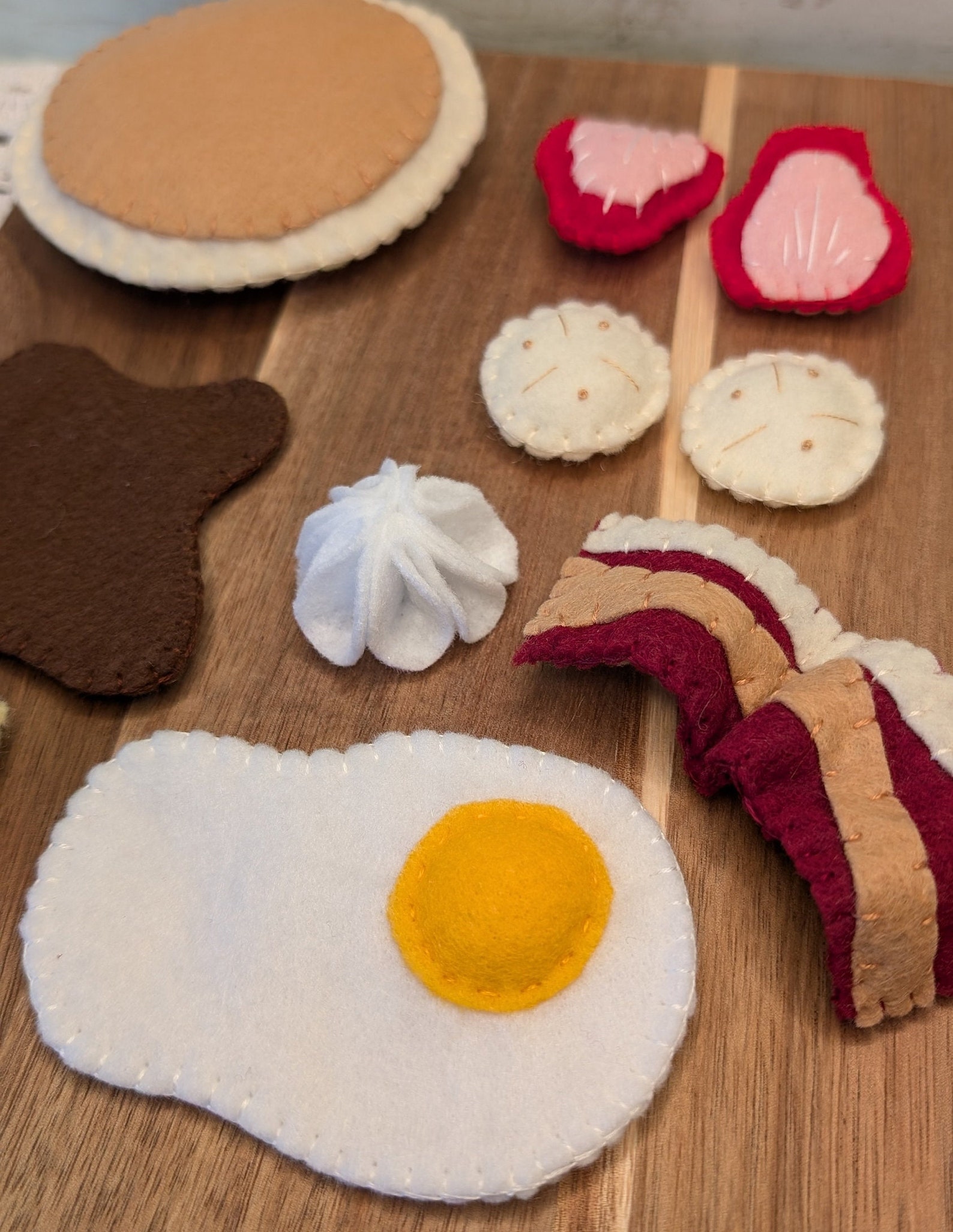 Felt Breakfast Play Food Set: Handmade Pretend Play Kitchen - Etsy