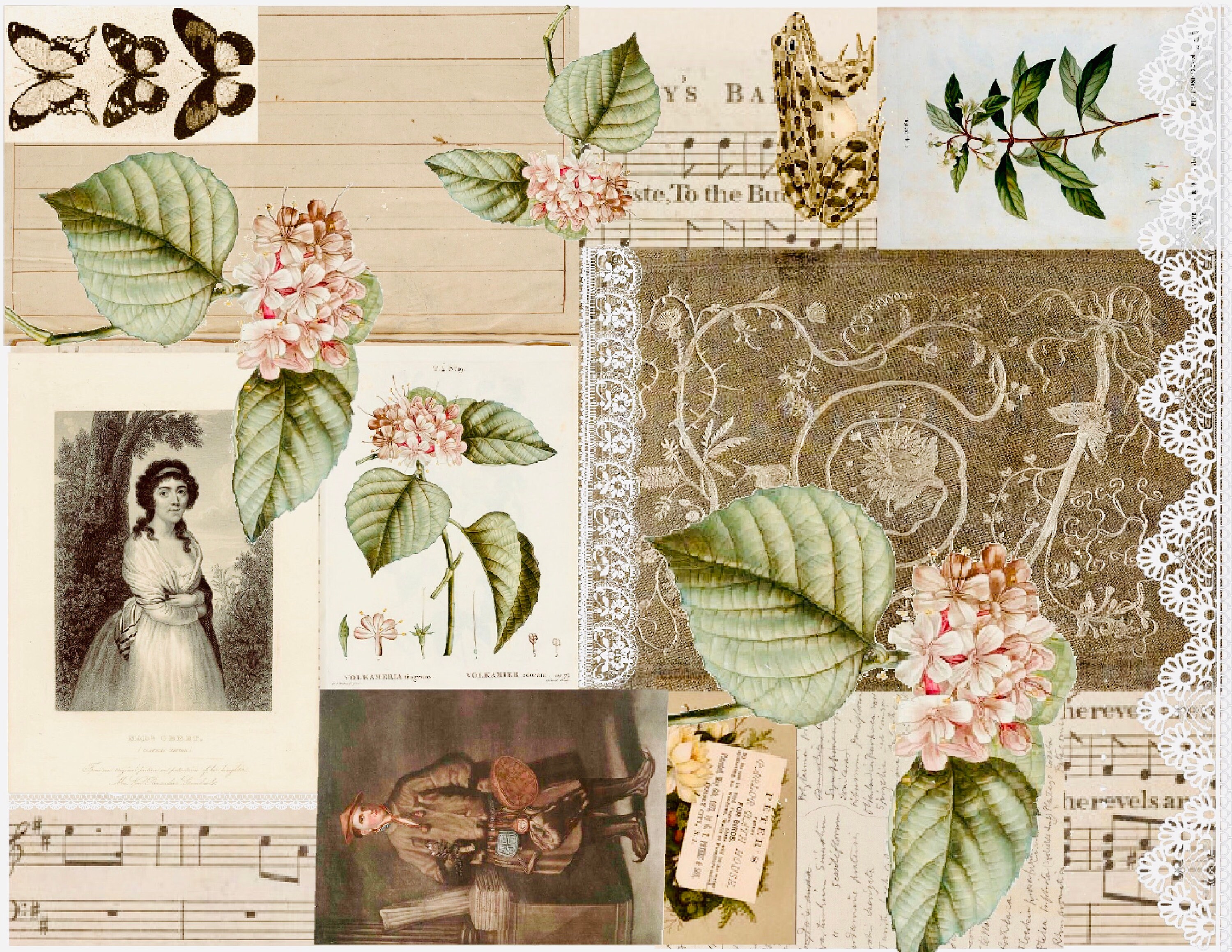 Vintage Collage Sheet Antique Lace Trim Collage Masterboard Vintage ...