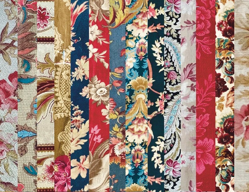 Faux WASHI TAPE Vintage Antique French Fabrics and Textiles, Snippets ...