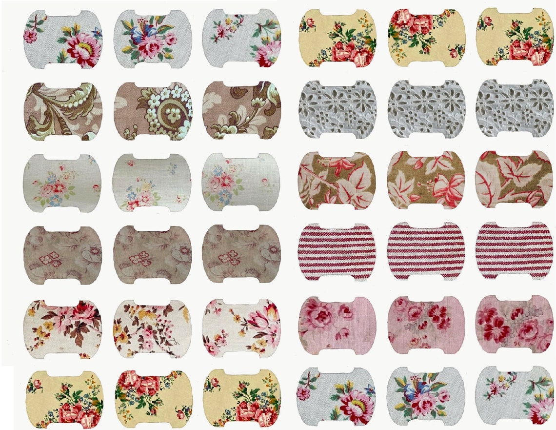126 Shabby Chic Vintage Antique FRENCH FABRIC TABS Digital - Etsy