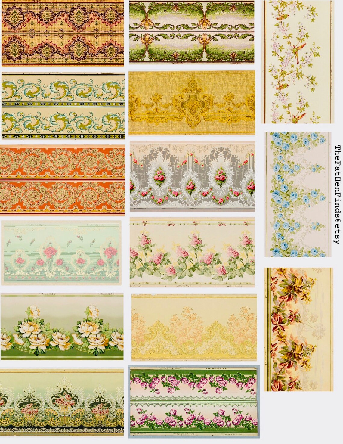 Set 1 Large Victorian Frieze Vintage Labels Paper Snippet | Etsy