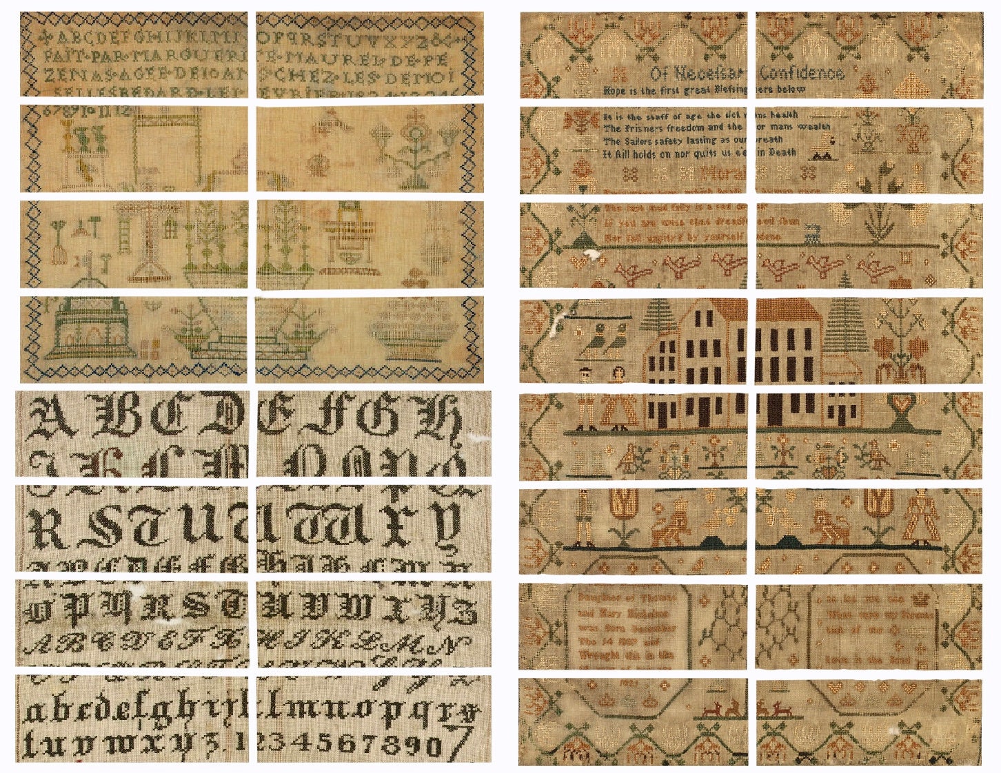 96 ANTIQUE EMBROIDERED SAMPLER Labels Paper Snippet Scraps - Etsy