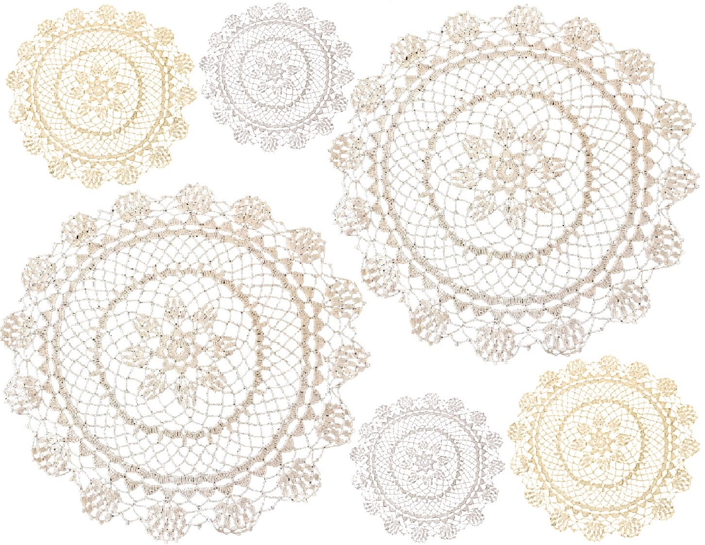 48 Round Pastel Doilies, Ephemera Collage Sheets, Doily, Lace, Crochet ...