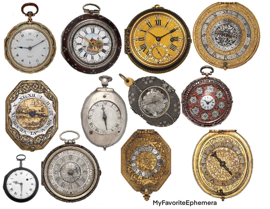 Antique Pocket Watch Images DIGITAL DOWNLOAD, Clip Art - Etsy