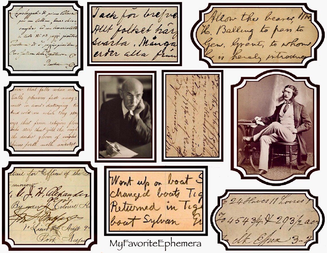 50 Large Handwritten Vintage Labels Paper Snippet Scraps | Etsy