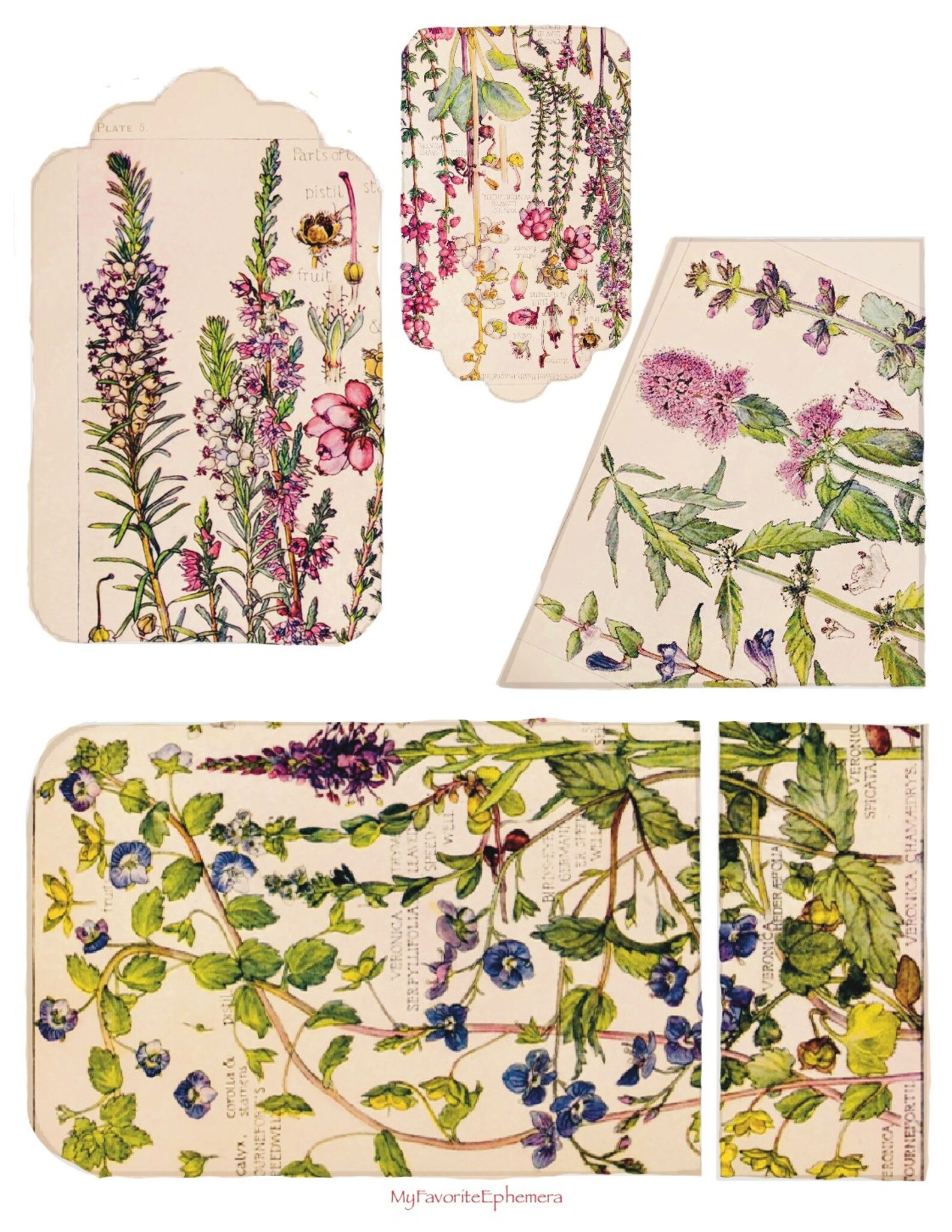 Printable JUNK JOURNAL ESSENTIALS Pockets Tags and - Etsy