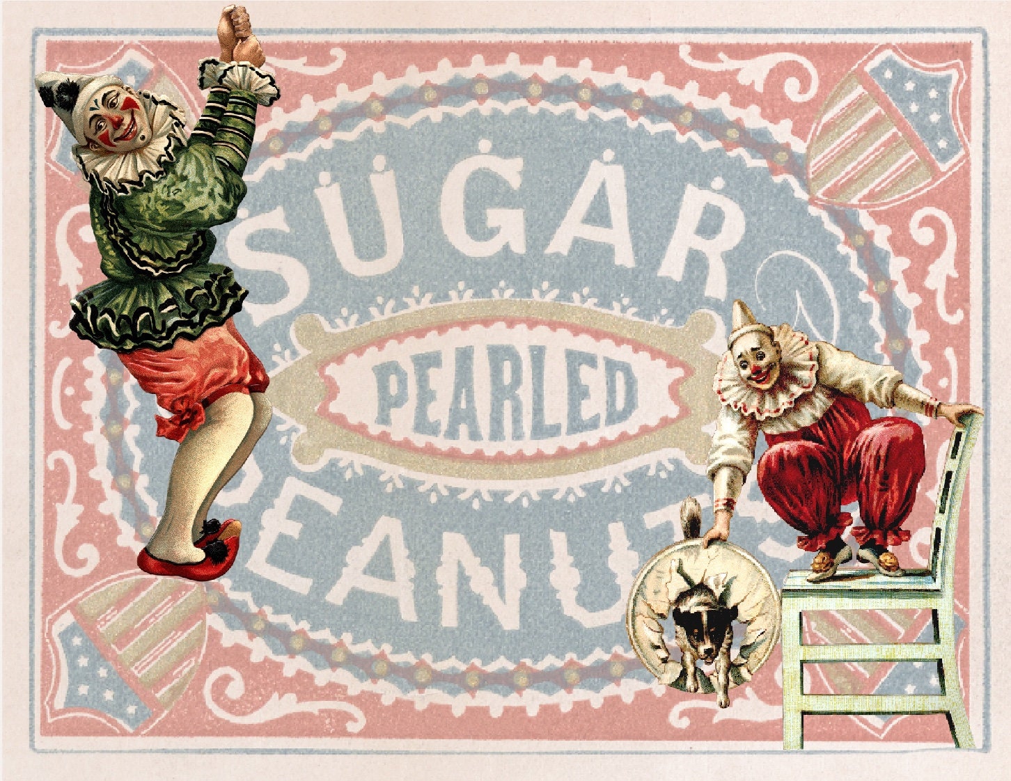 5 CIRCUS Junk Journal Pages, Collage Sheets, Kit Handmade Circus ...