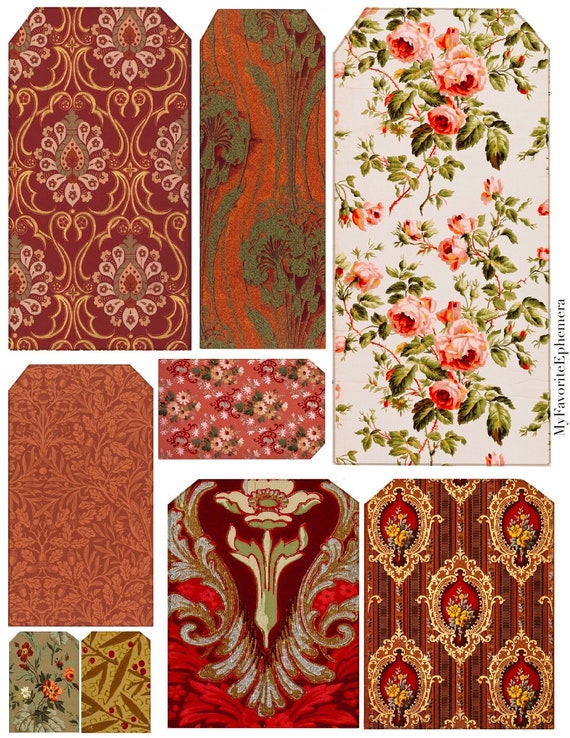 RED JOURNAL TAGS Set/9 for Handmade Junk Journals Journaling - Etsy