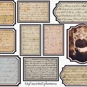 50 Large Handwritten Vintage Labels, Paper Snippet Scraps, Scrap Paper ...
