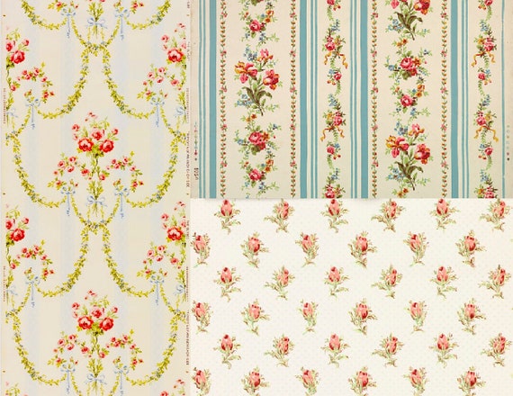 15 Vintage Antique Wallpaper Samples 5 Full Sheets for Junk - Etsy
