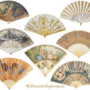 VICTORIAN ERA FANS Ephemera, Paper Crafting, Collage Sheets - Etsy