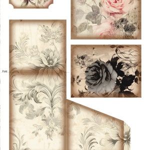 Set of 5, FOLDOVER JOURNAL POCKETS W/ Journal Cards and Label, Vintage ...