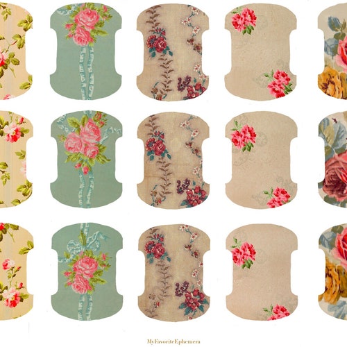 40 Shabby Chic Tabs Vintage and Antique Floral Fabric - Etsy