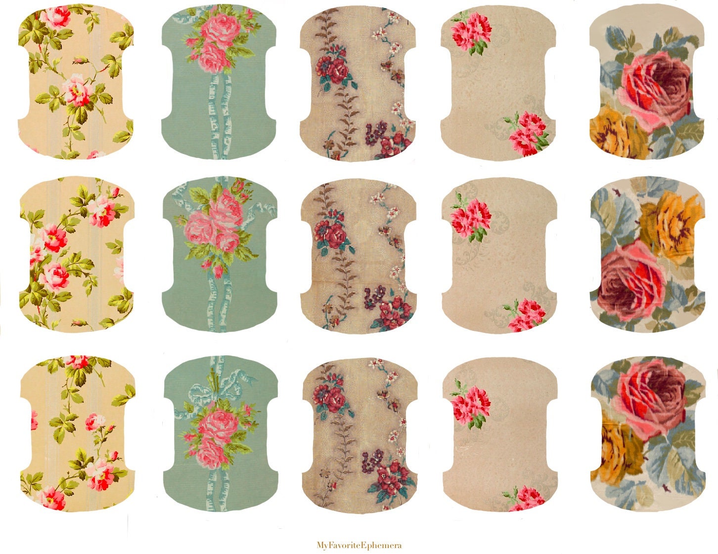 40 Shabby Chic Tabs, Vintage and Antique Floral Fabric Wallpaper, Whale ...