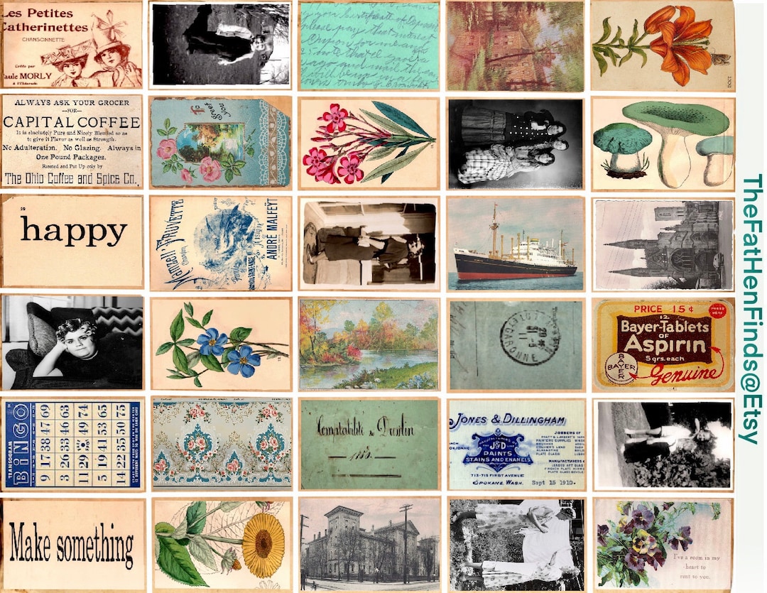 30 Vintage Labels, Paper Snippet Scraps, Scrap Paper Ephemera, for Junk ...