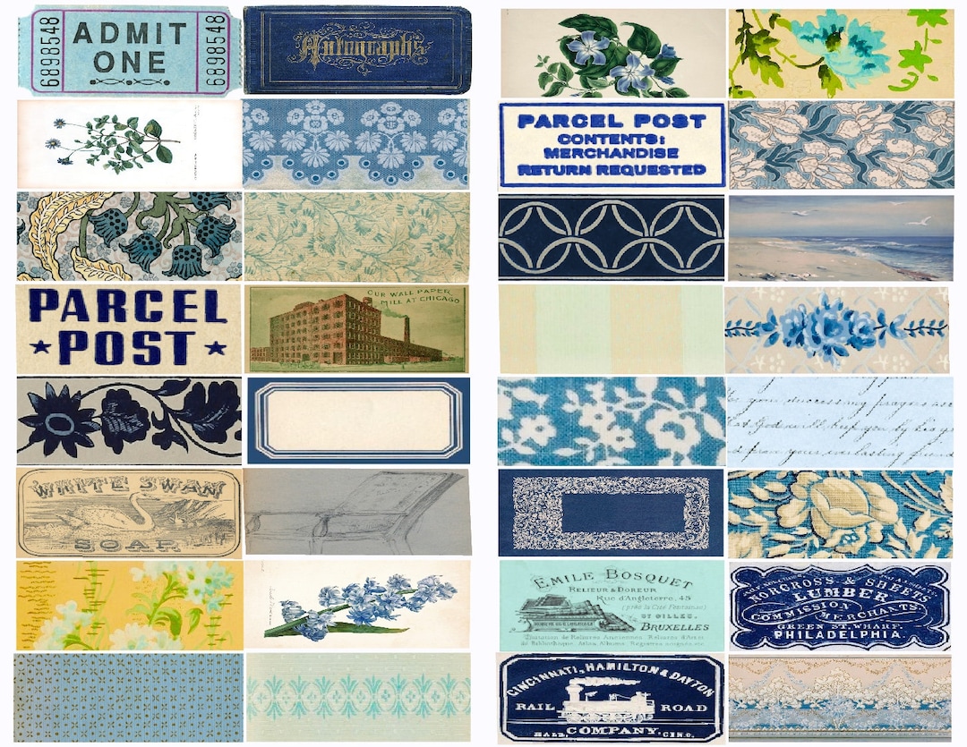 32 Mini Labels, Paper Snippet Scraps, Scrap Paper Ephemera, for Junk ...