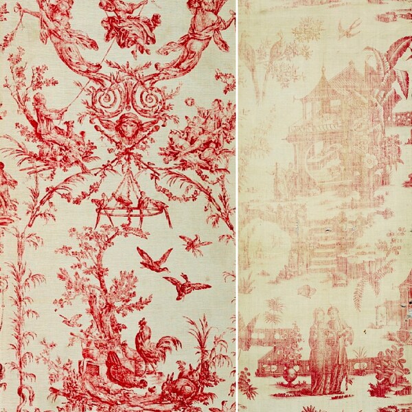 Red Toile Fabric - Etsy