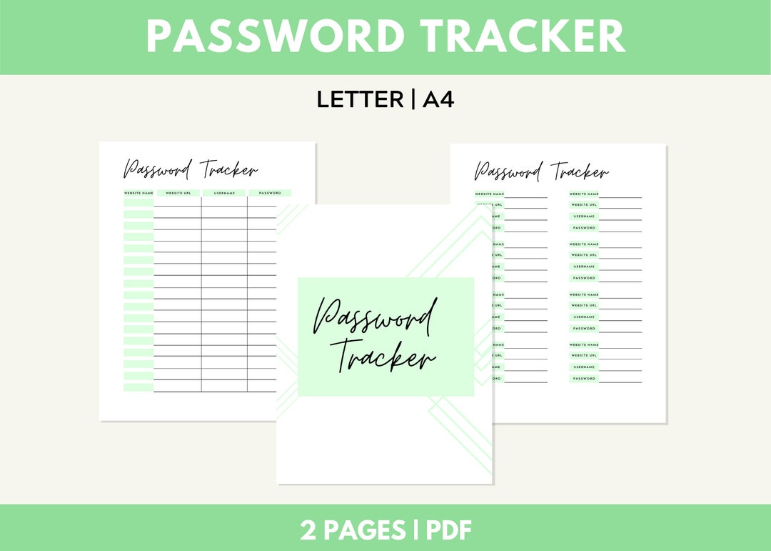 Password Tracker Log Password Organizer Password Keeper Password List ...