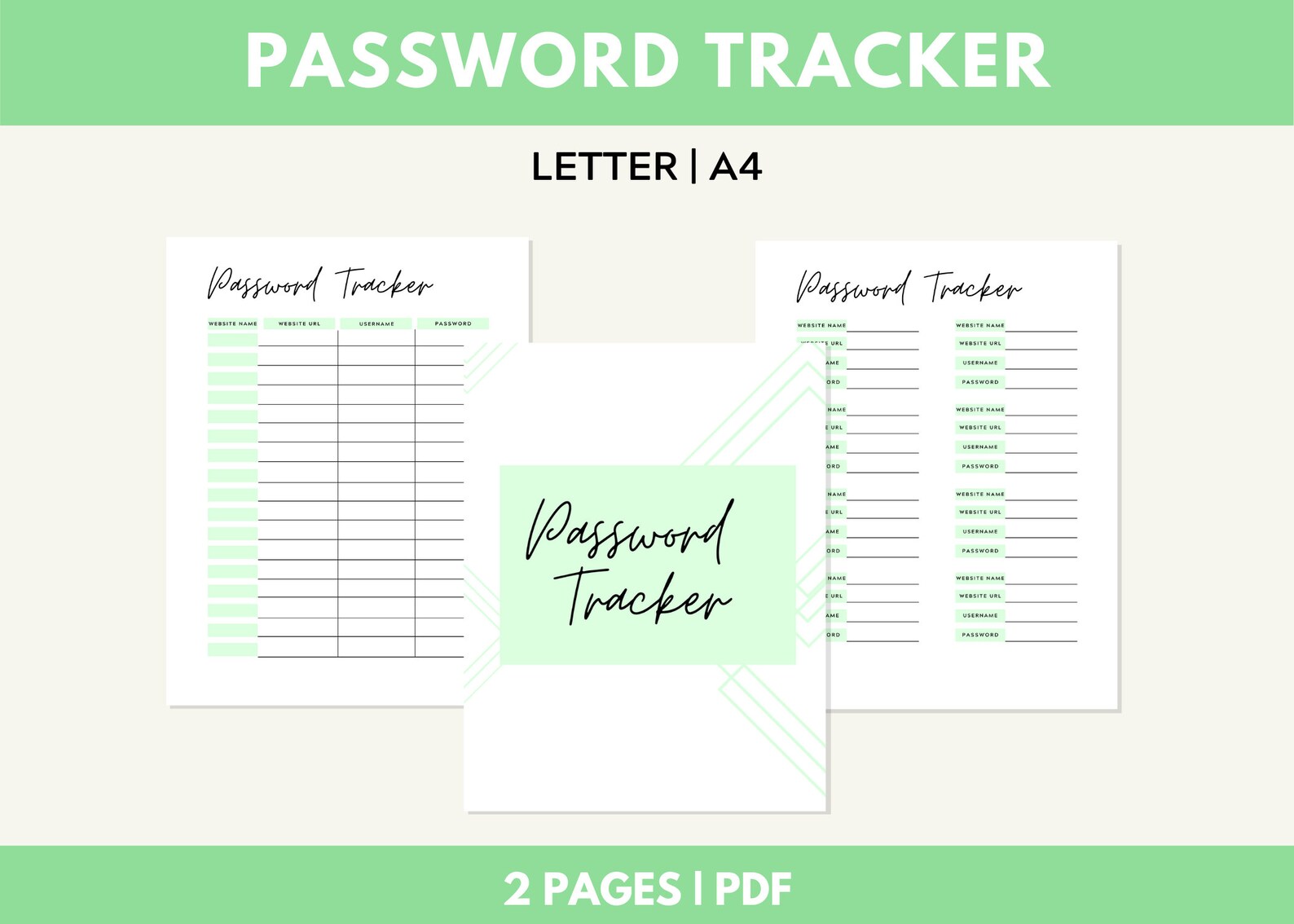Password Tracker Log Password Organizer Password Keeper Password List ...