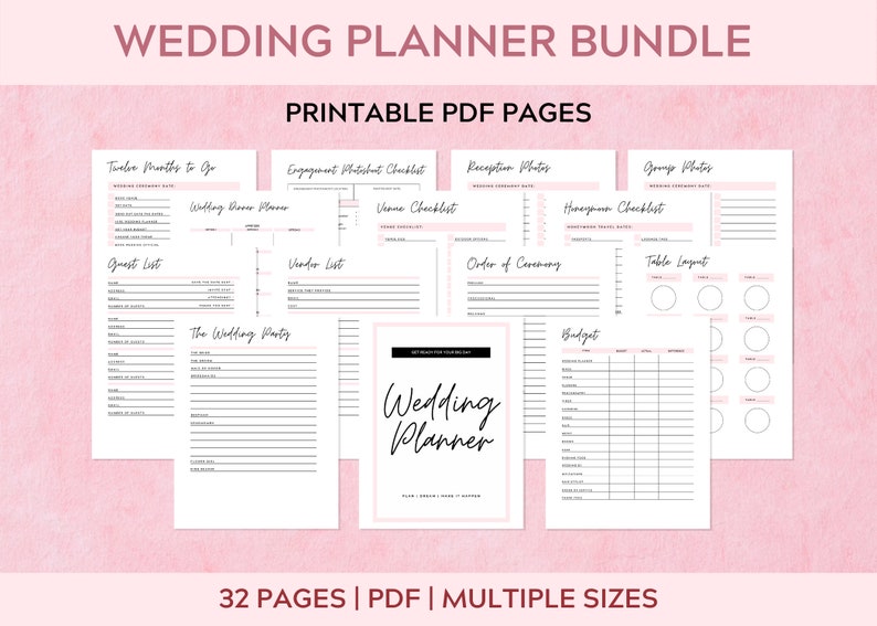 Wedding Planner Printable, Printable Wedding Planner Kit, Wedding ...
