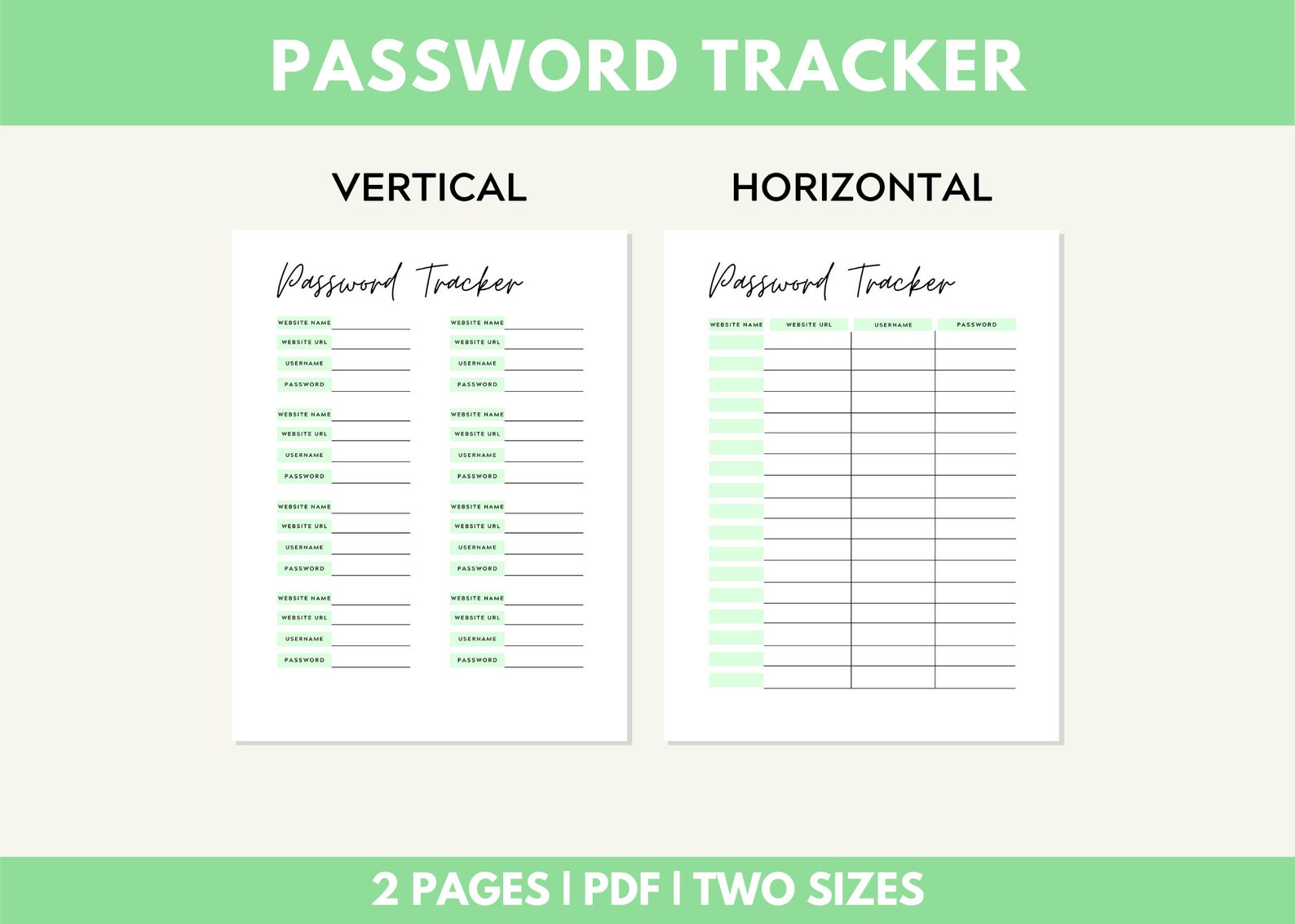 Password Tracker Log Password Organizer Password Keeper Password List ...