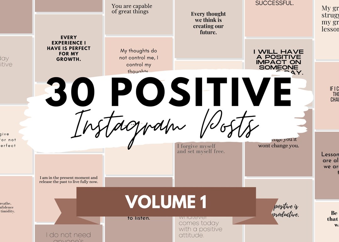 30 Positive Self Care Quote Posts Volume 1 in Neutral Tones for Instant ...