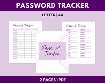 Password Tracker Log Password Organizer Password Keeper Password List ...