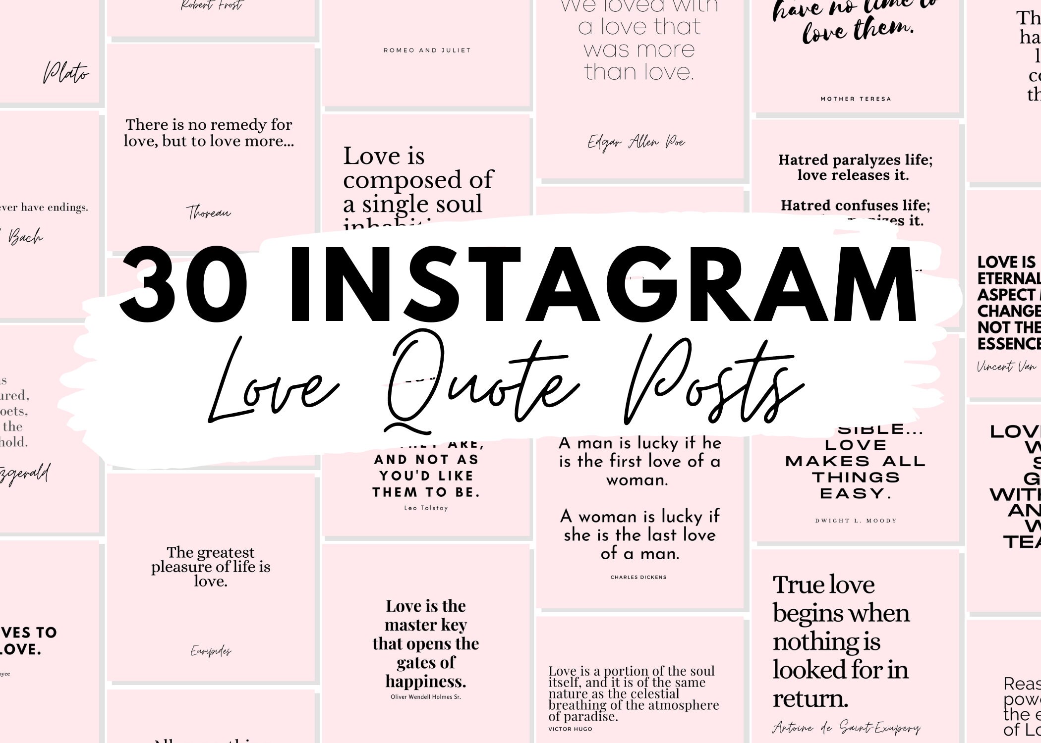 30 Instagram Love Quote Posts Volume 1 For Instant Download Etsy