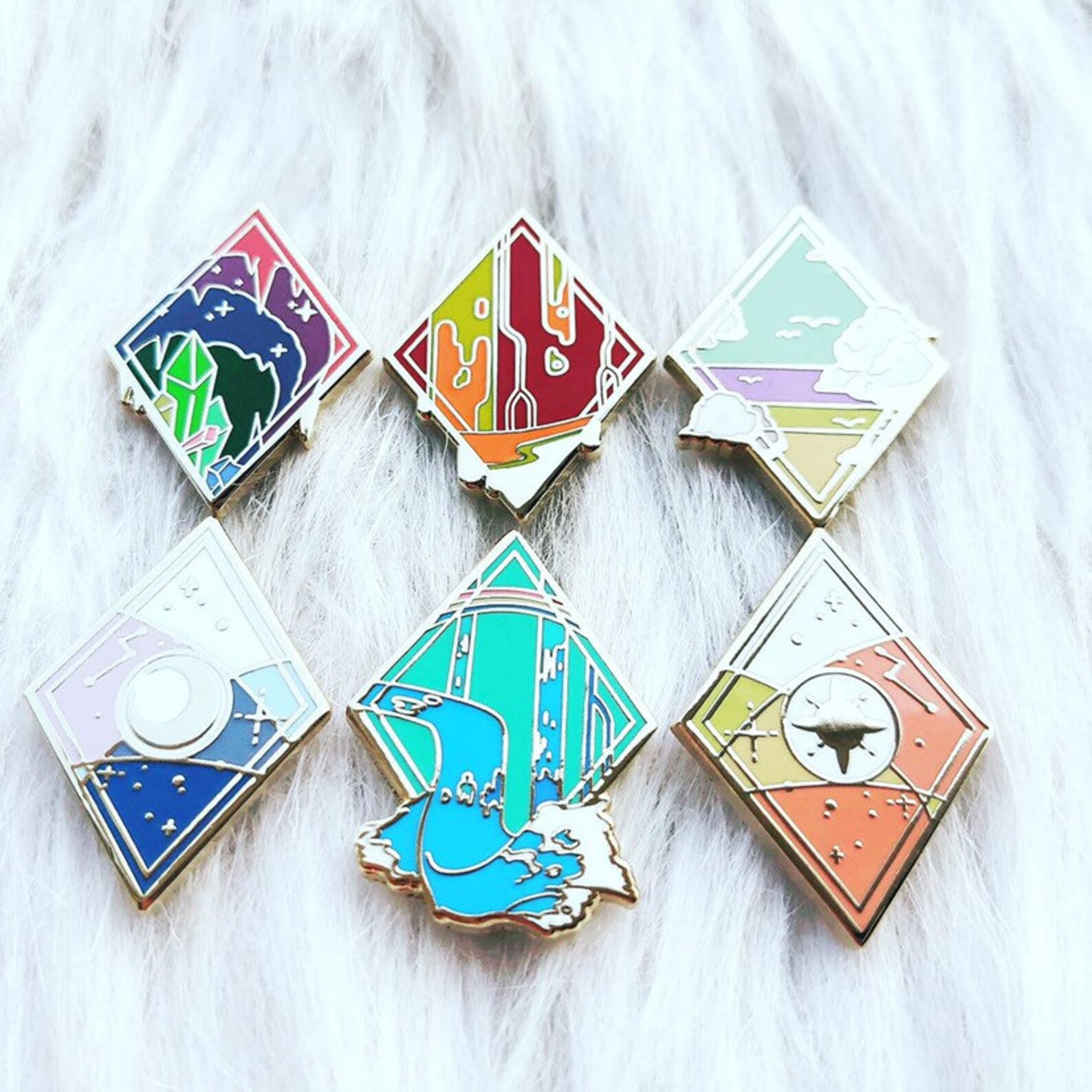 Moonlight Scenic Pin Hard Enamel Pin - Etsy