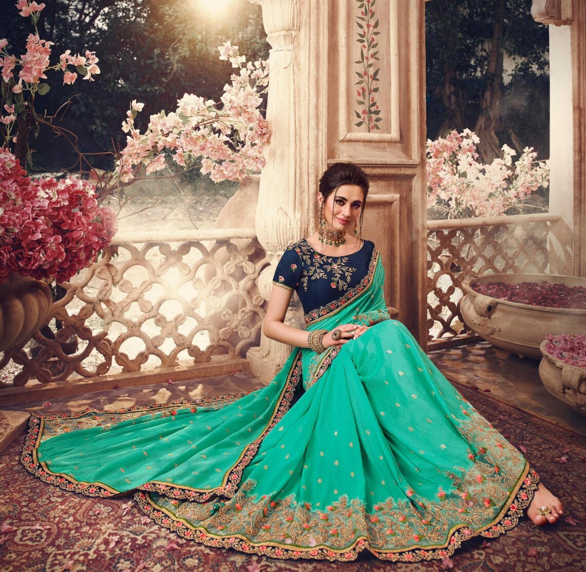 Function Wear Silk Sarees With Heavy Zari and Thread | Etsy