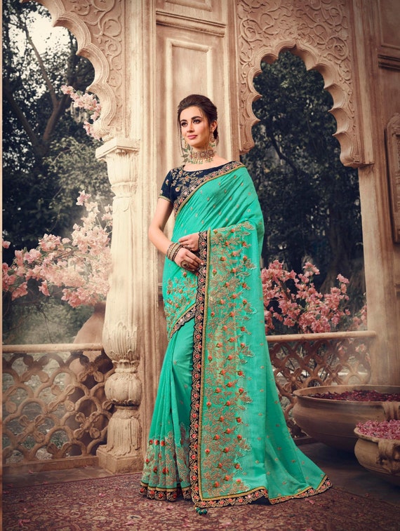 Function wear silk sarees with heavy zari and thread | Etsy