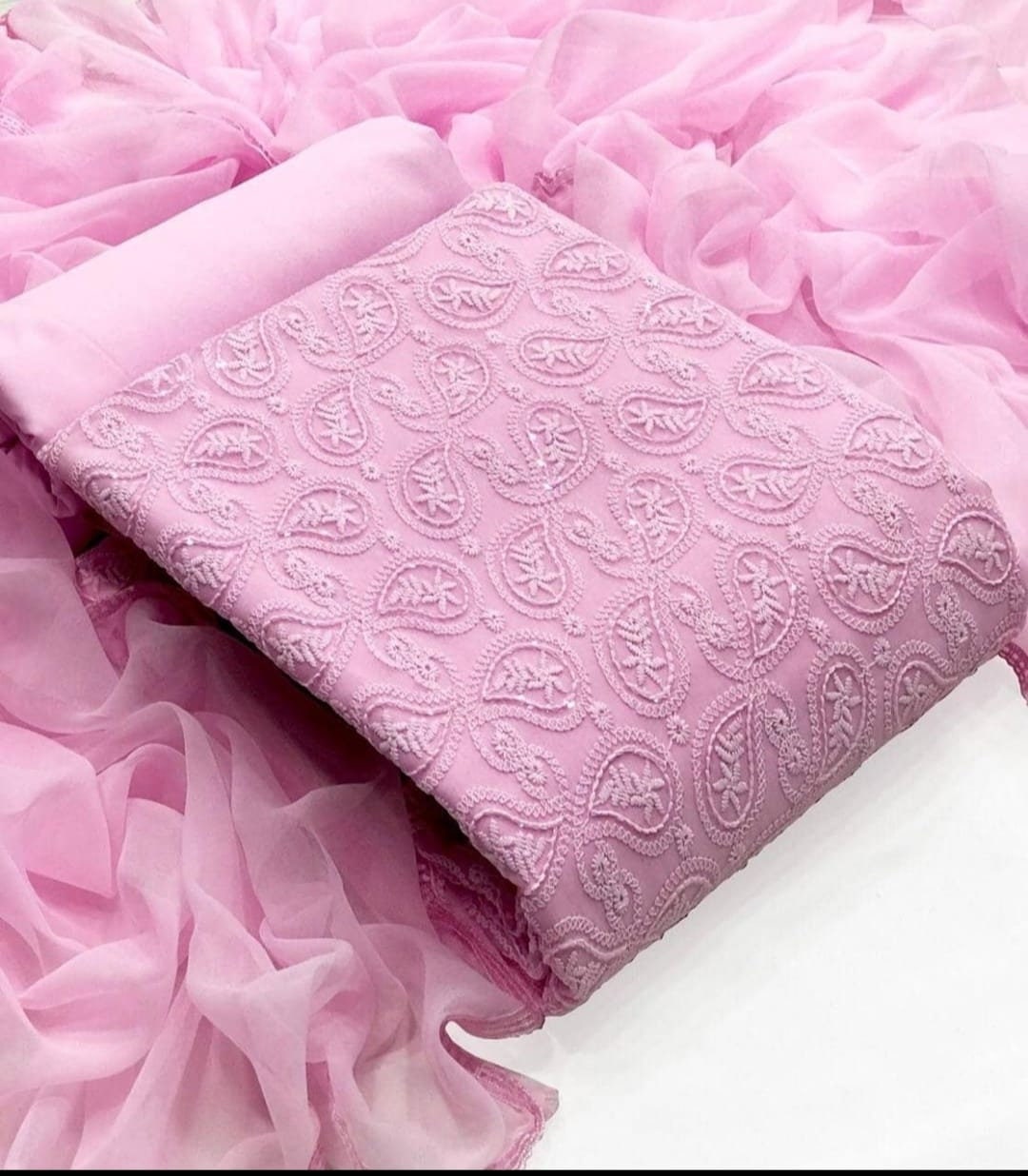 Chikankari Lucknowi Suits Indian Style Hand Embroidery Work - Etsy