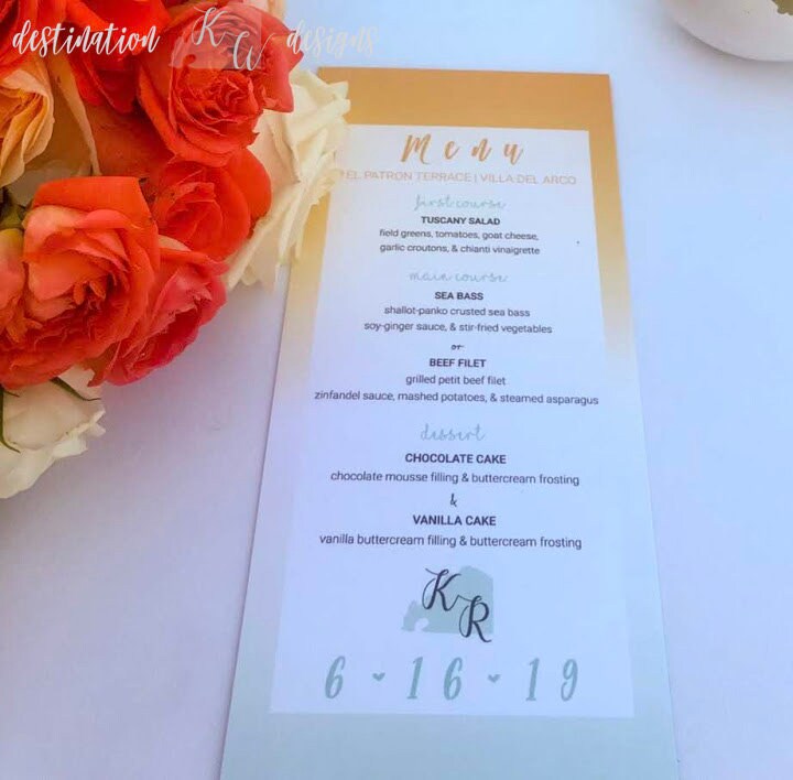 Wedding Reception Dinner Menu Customizable Canva Template Destination ...