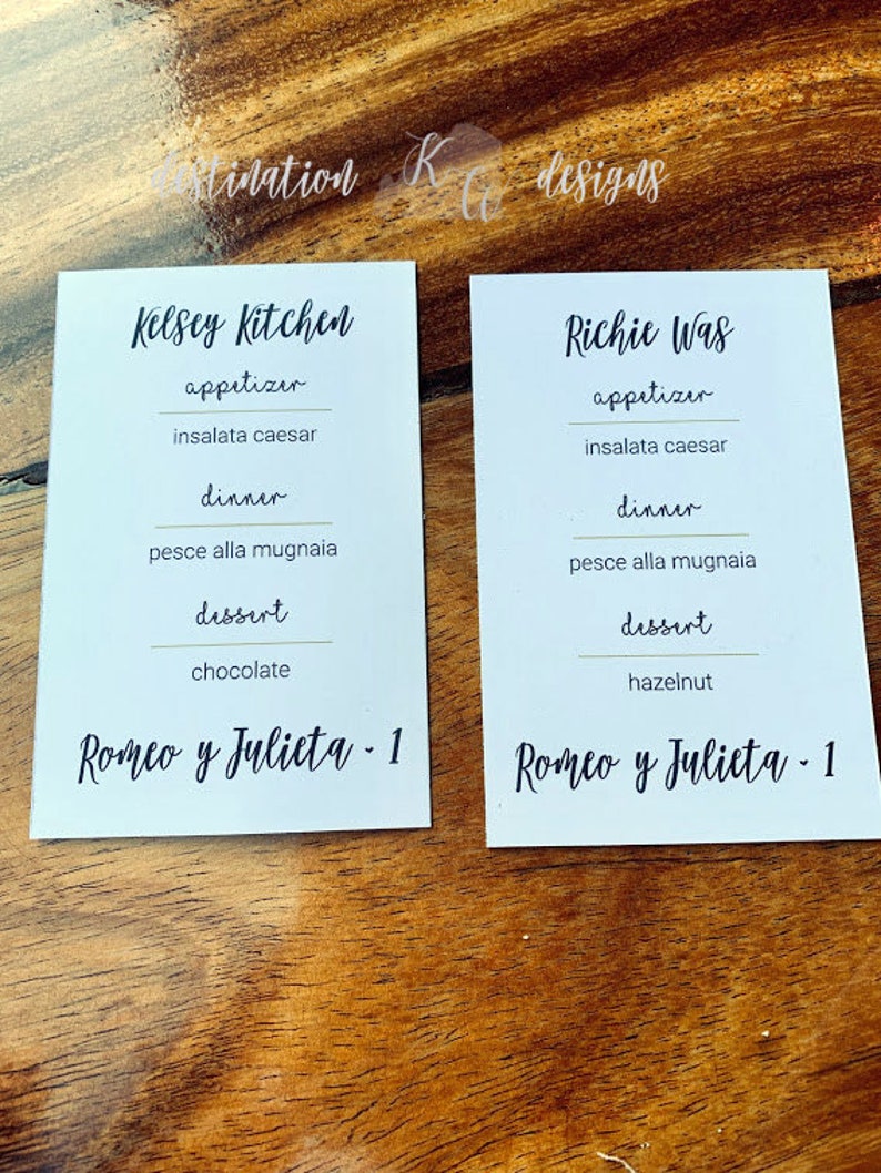Rehearsal Dinner Name Card Menus | Customizable Canva Template ...