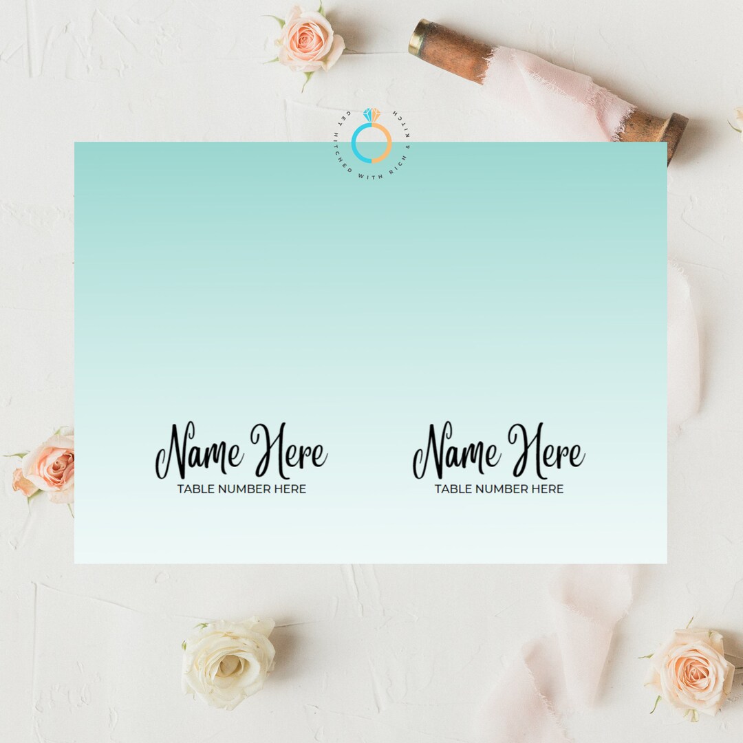 Wedding Reception Name Cards | | Customizable Canva Template ...