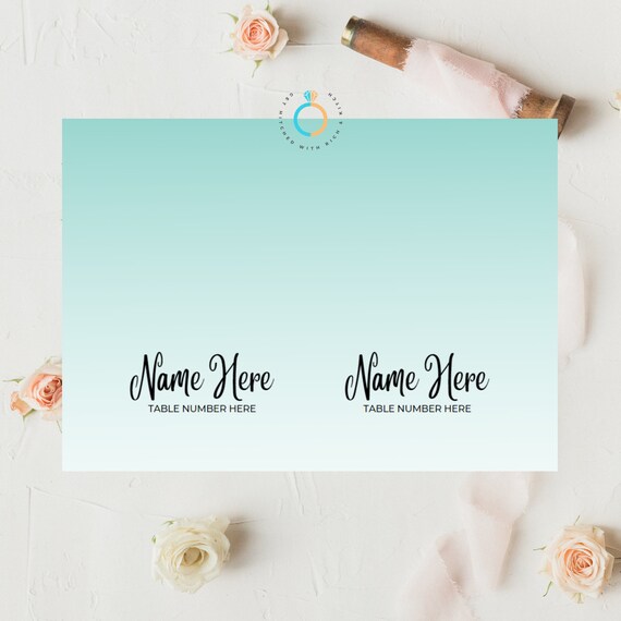 Wedding Reception Name Cards Customizable Canva Template | Etsy