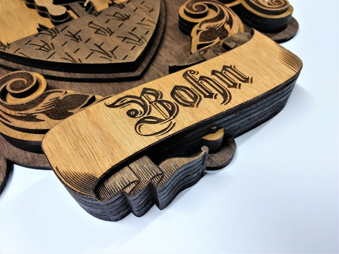 Layered Family Crest Template, Lasercut Vector File (digital Download ...