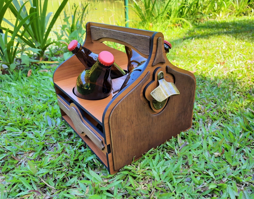 Wooden Diagonal 4 Bottle Crate Caddy Digital File for Lasercut Cnc ...