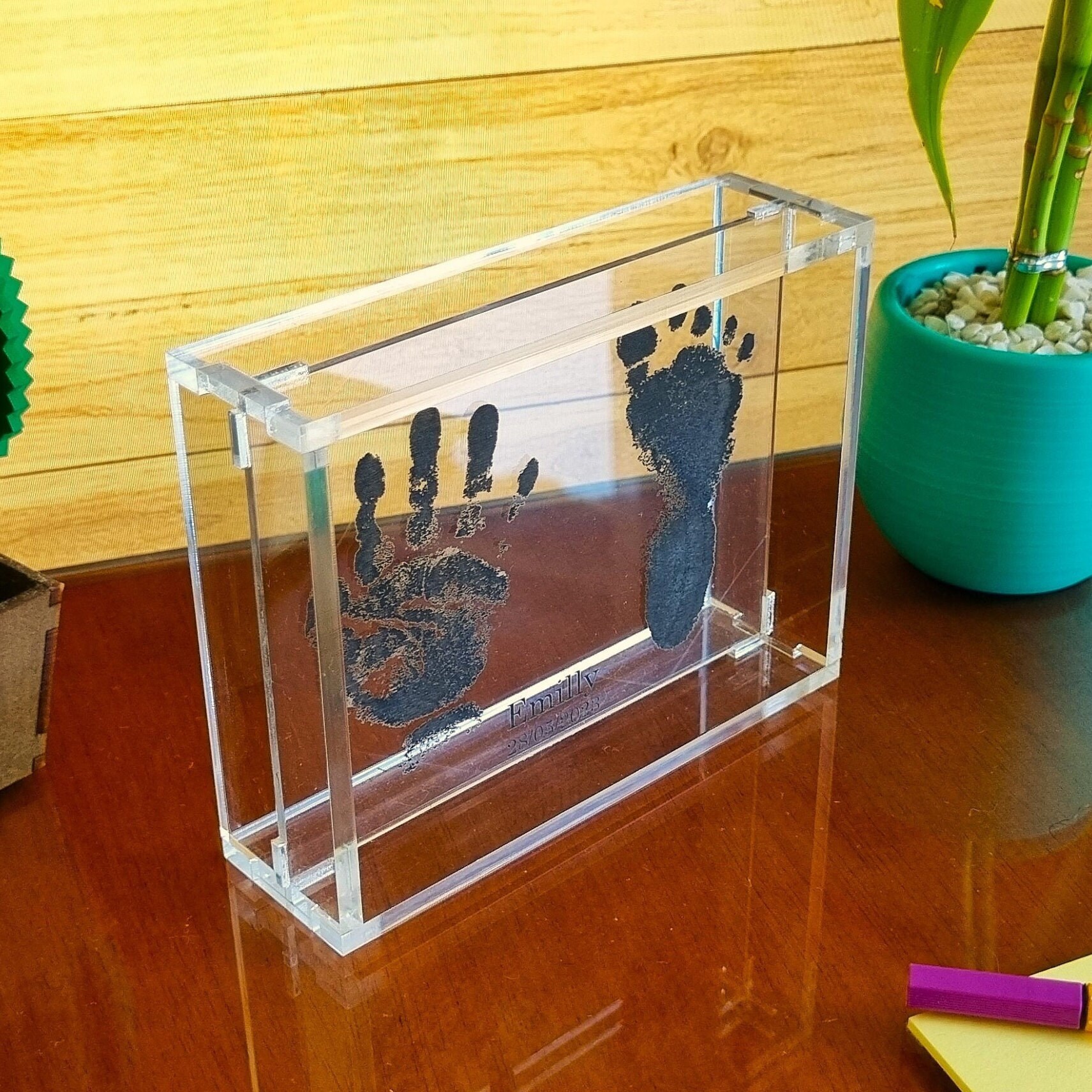 Acrylic Baby Footprint Frame Picture - Laser Engraved - Etsy