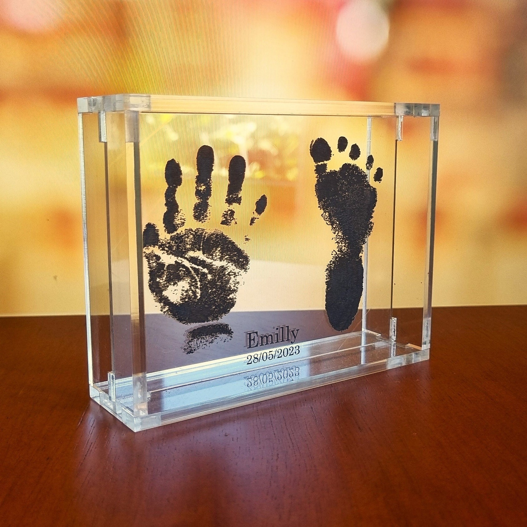 Acrylic Baby Footprint Frame Picture - Laser Engraved - Etsy