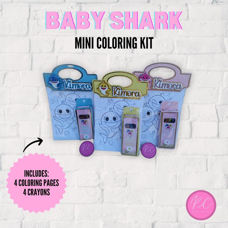 Custom Coloring Kits Mini Coloring Packs Shark Coloring Kits Shark ...