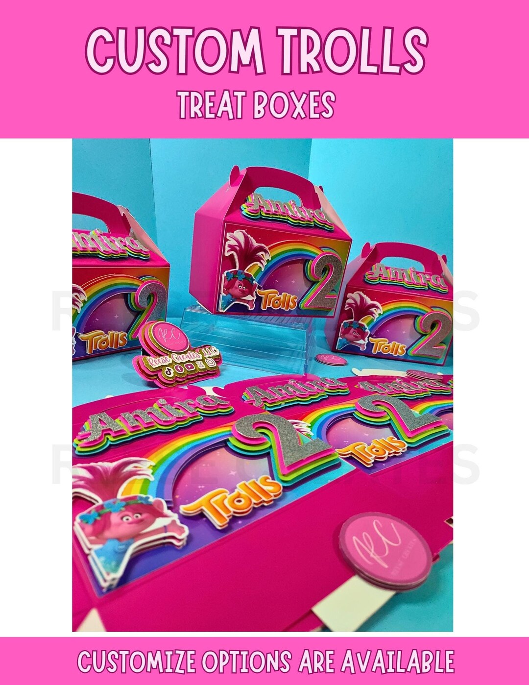 Custom Trolls Goodie Boxes - Custom Treat Boxes - Kids Birthday Party ...