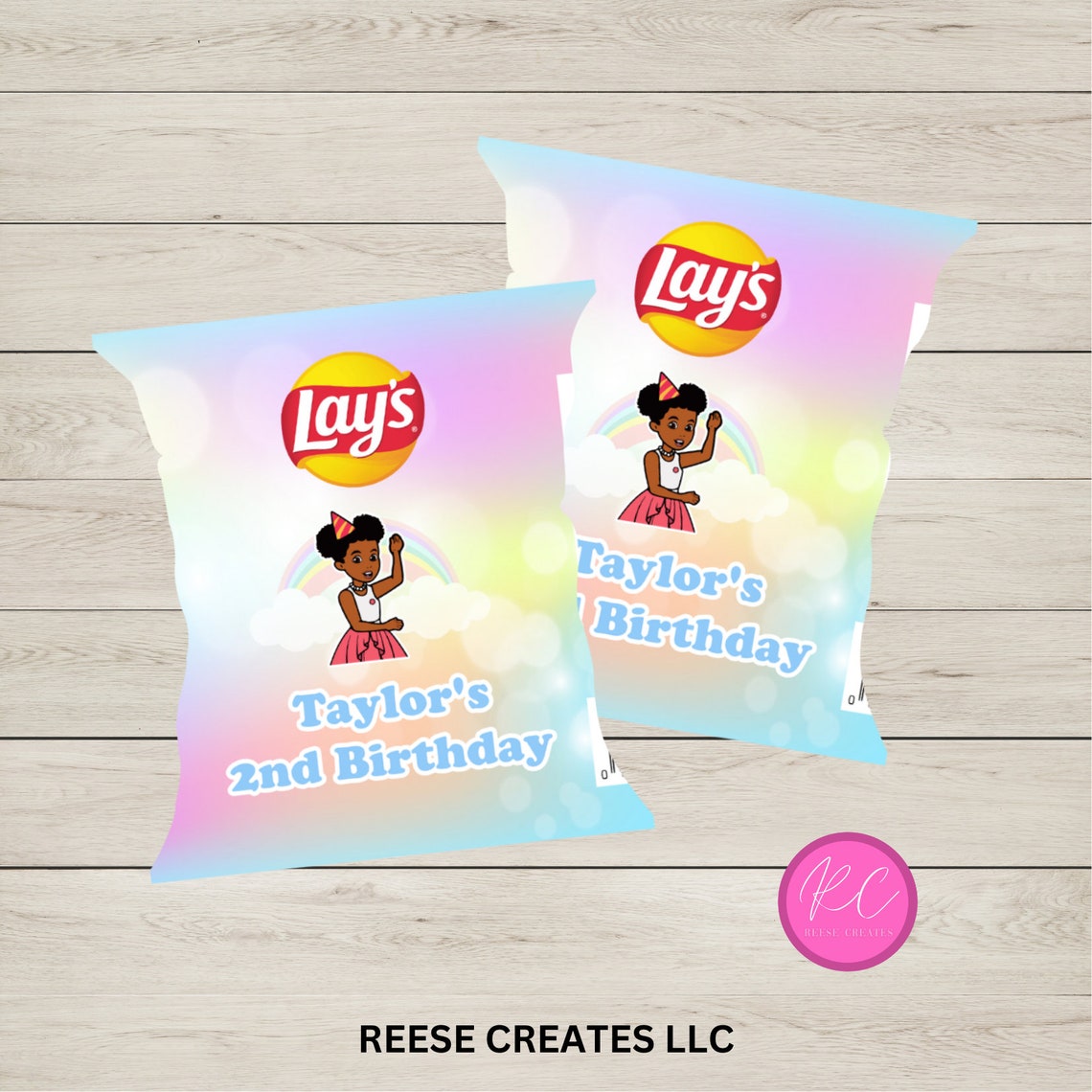 Custom Chip Bag Labels - Gracie Chip Bag - Printable Chip Bag - Party ...